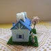 Blue Easter House Village Bunny - Etsy