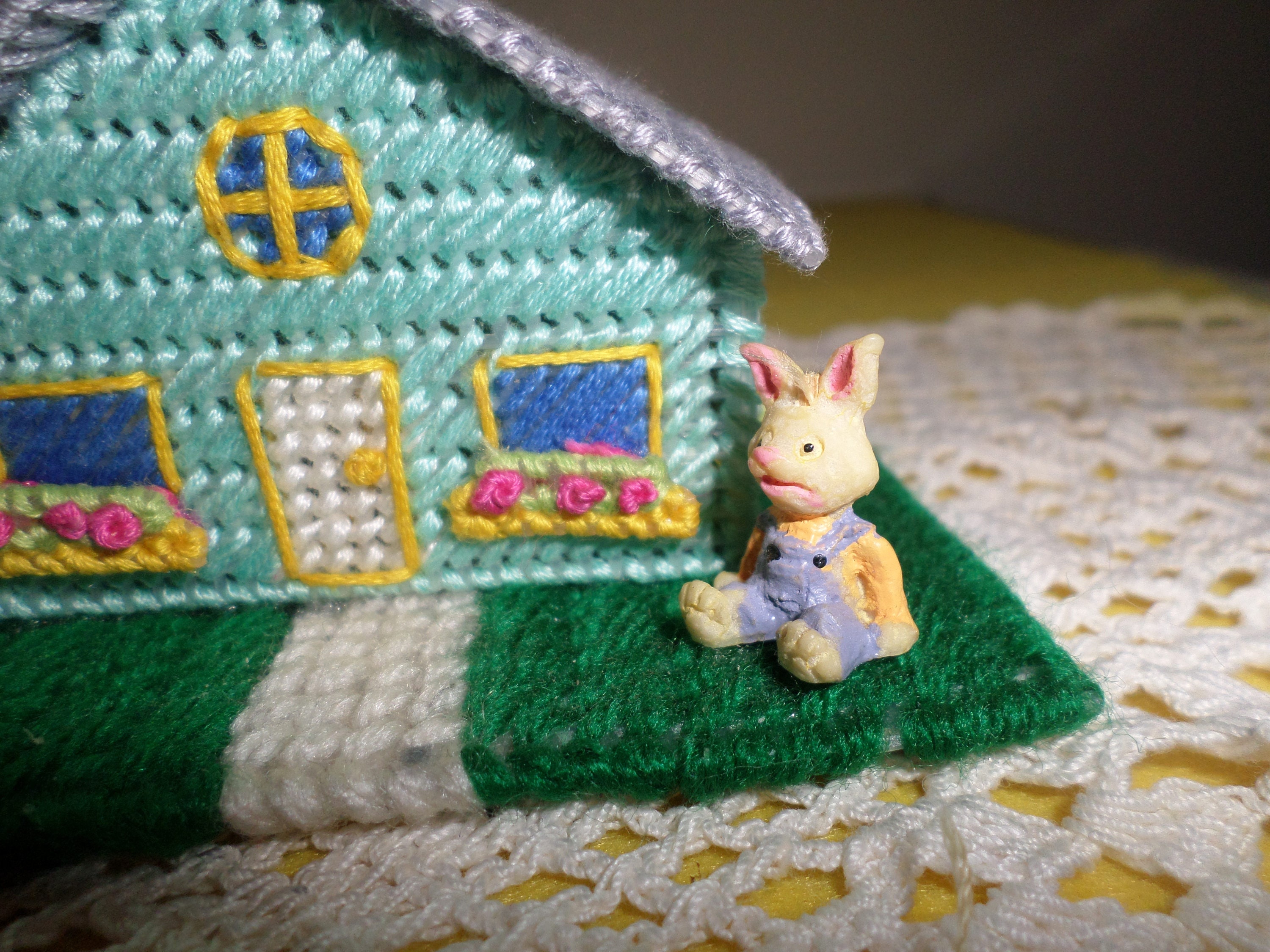 Miniature Easter Bunny House Easter Village House - Etsy