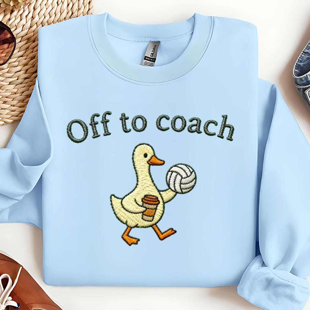 Volleyball Coach Goose Embroidery Design, Funny Sports Coach Pattern ...