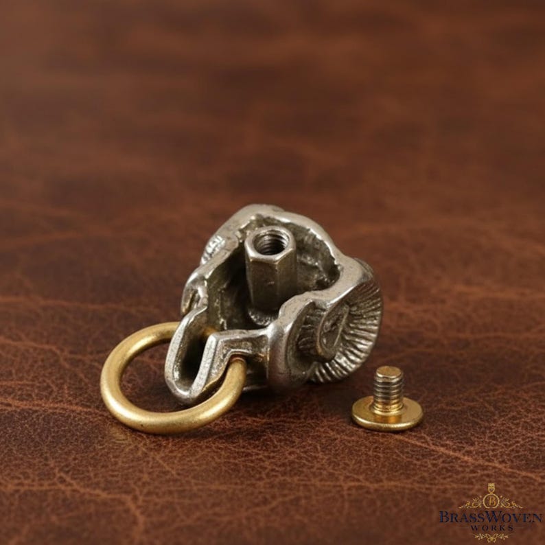 Brass Skull Ring Buckle Gothic Style Copper Decorative Connector ...