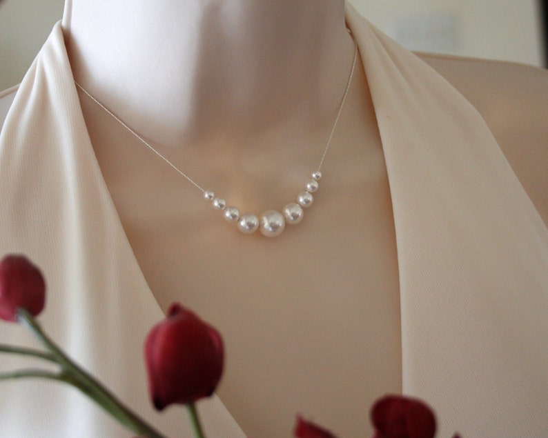Bridal Pearl Necklace in Sterling Silver Wedding Bridal - Etsy