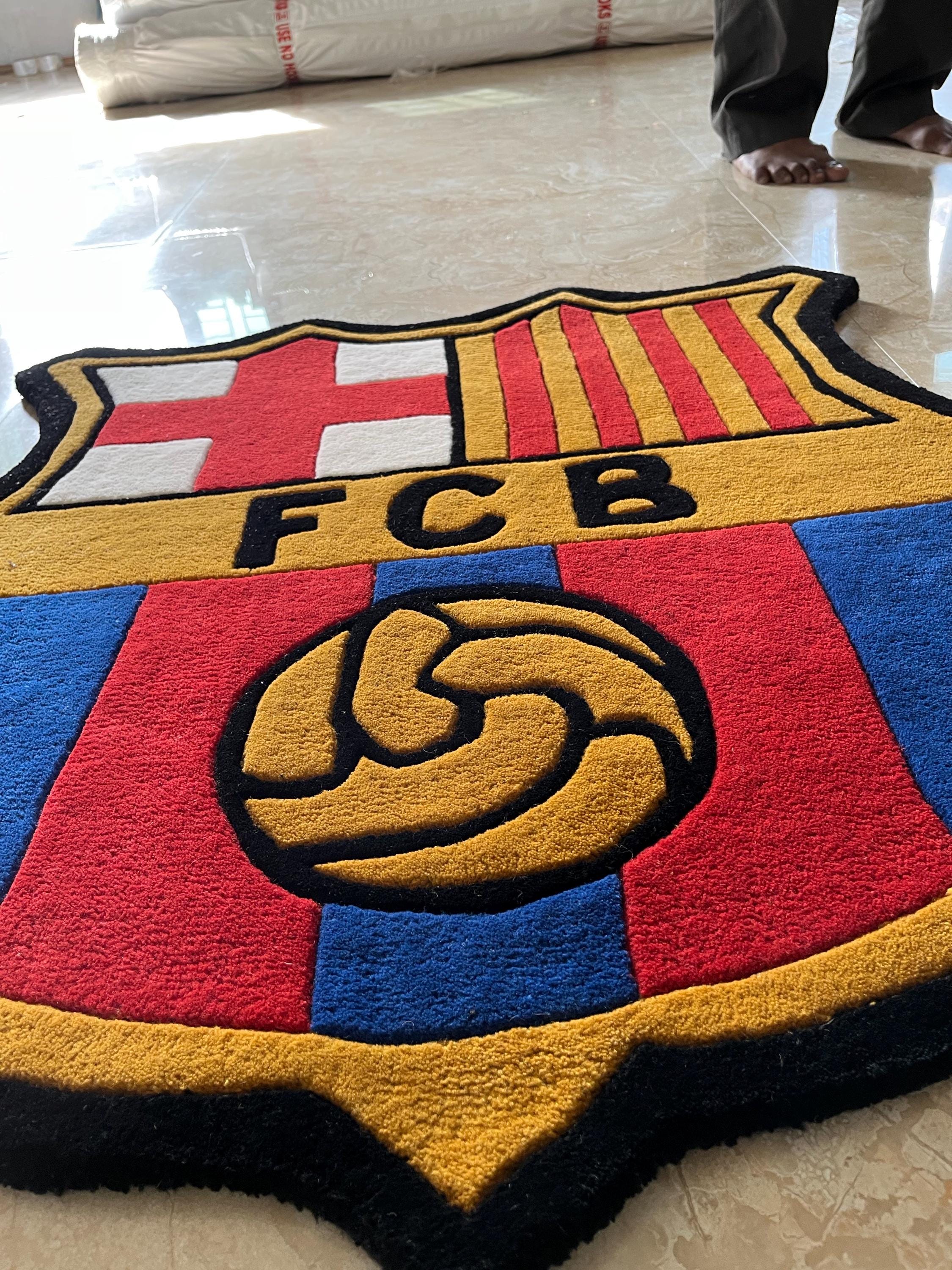 FC Barcelona Crest Rug | Handmade Soccer Fan Carpet - Etsy