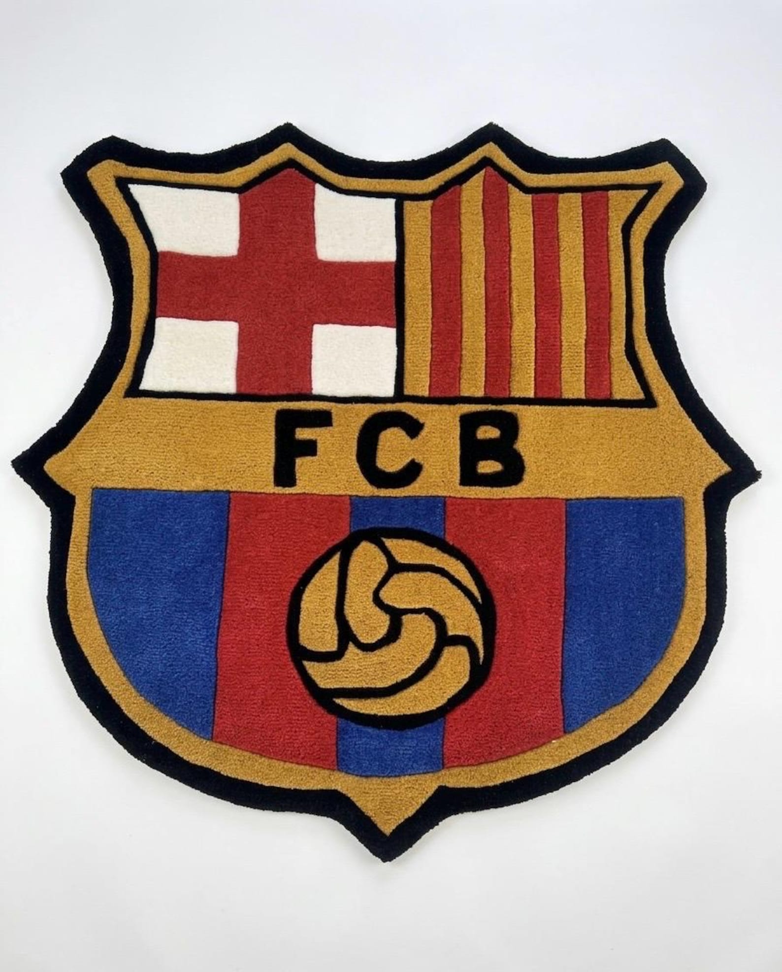 FC Barcelona Crest Rug | Handmade Soccer Fan Carpet - Etsy