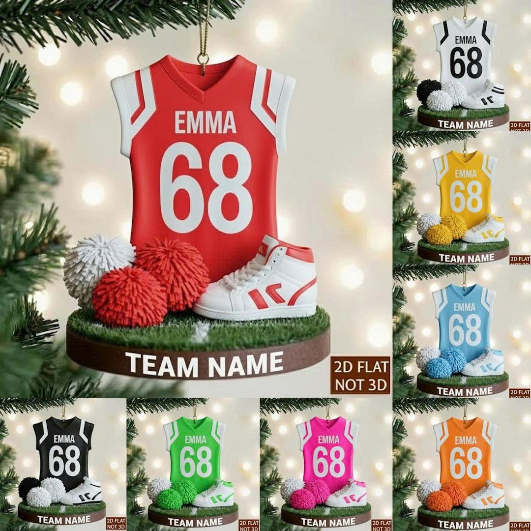 Personalized Cheerleading Squad Christmas Tree Ornament for Kids, 2025 ...