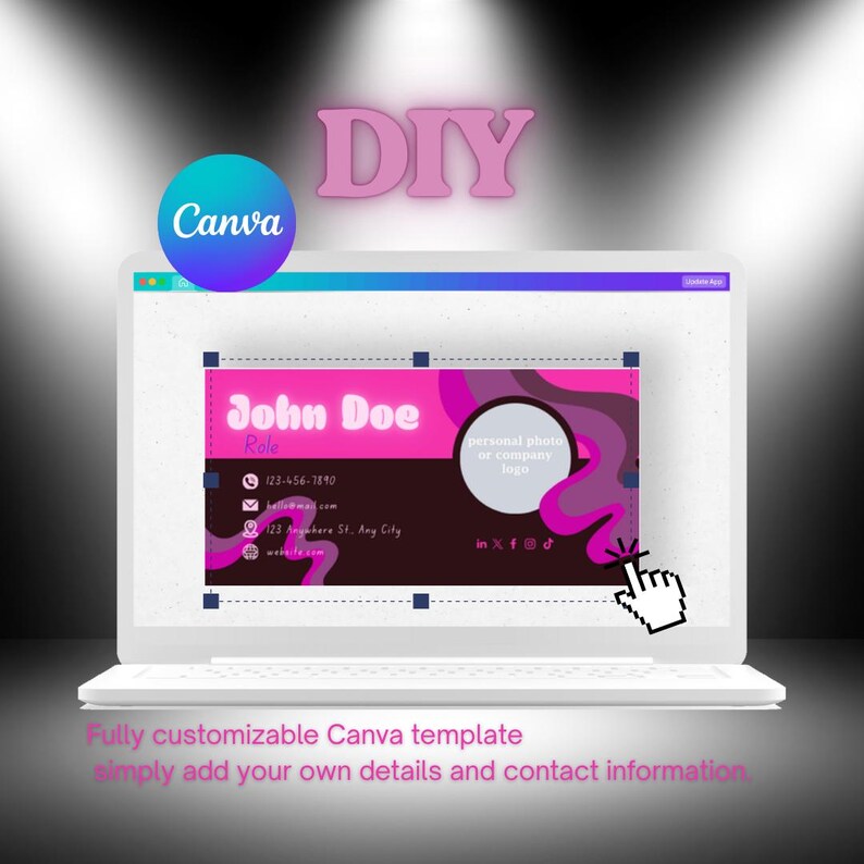 Custom Email Signature Template Design Wavy Neon Aesthetic 3 Layout ...