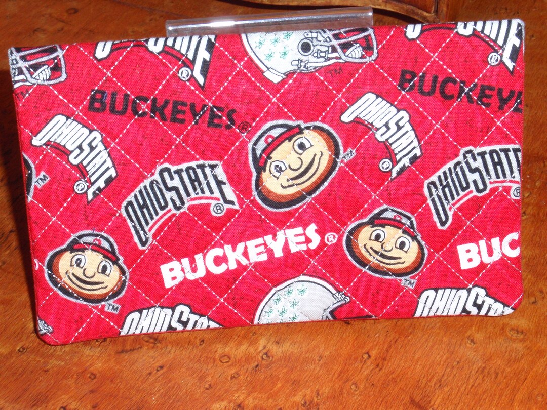 Quilted Fabric Checkbook Cover Ohio State Buckeyes Fabric OSU Checkbook ...