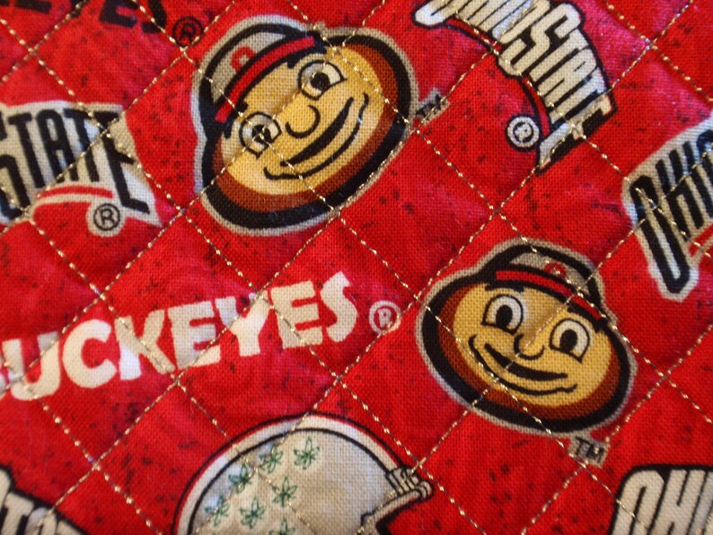 Quilted Fabric Checkbook Cover Ohio State Buckeyes Fabric OSU Checkbook ...