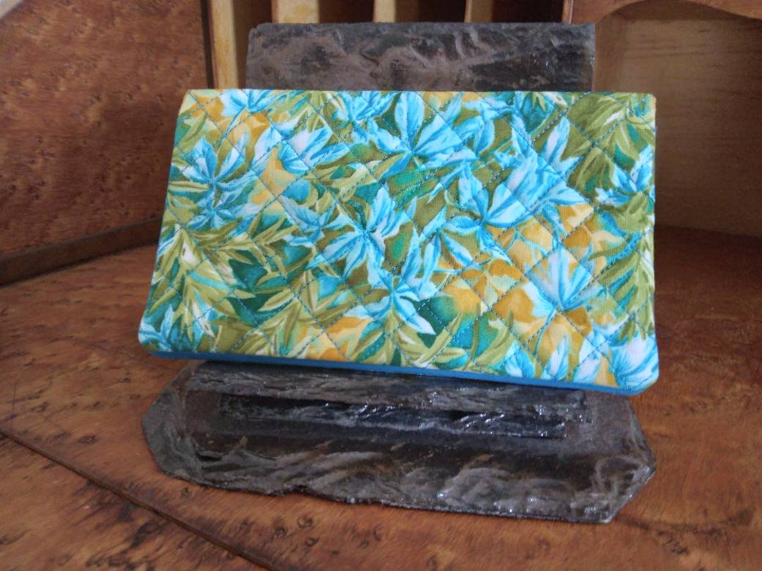 Quilted Fabric Checkbook Cover, Tropical Floral Checkbook Cover - Etsy