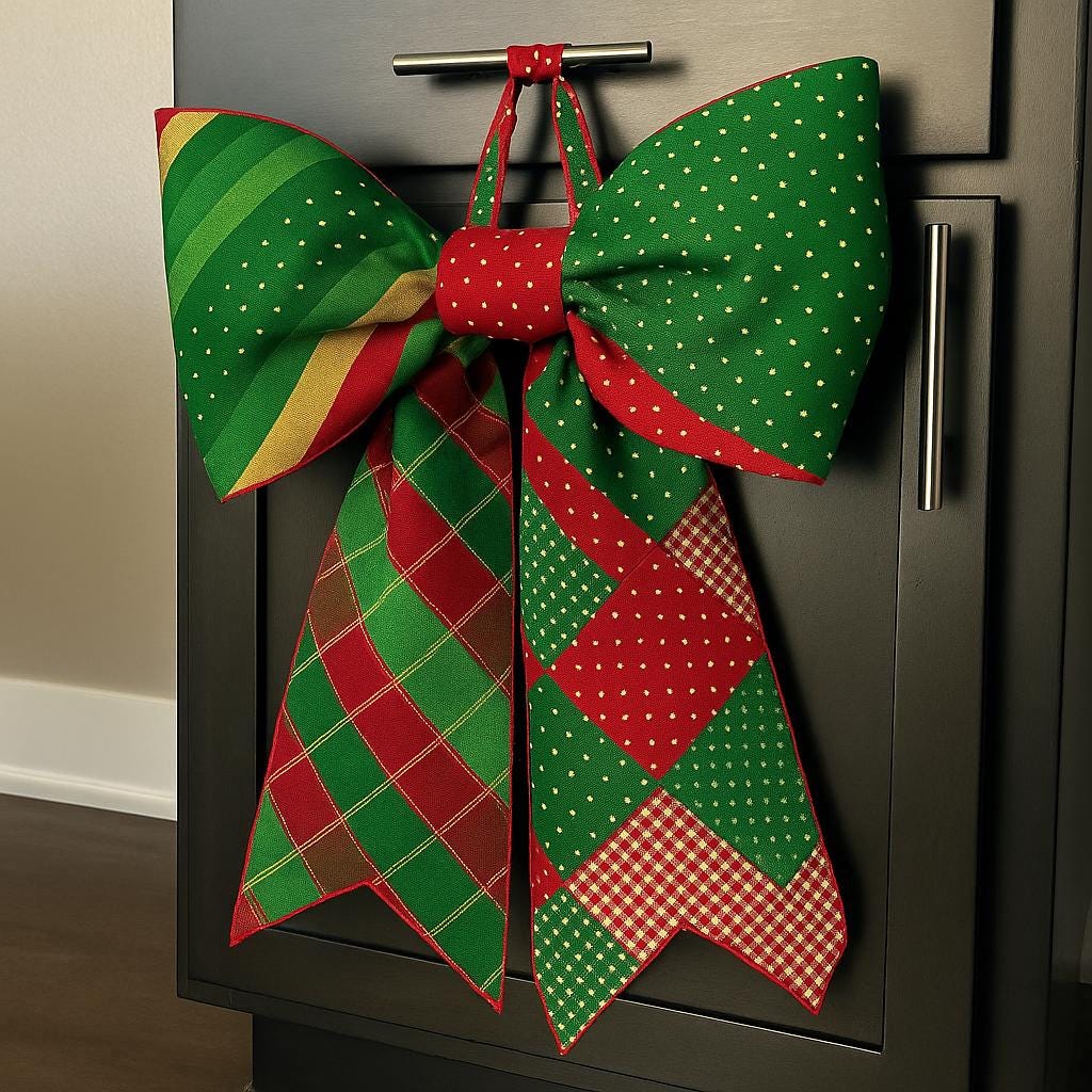 Giant Patchwork Quilted Bow Sewing Pattern PDF | Oversized Door Decor ...