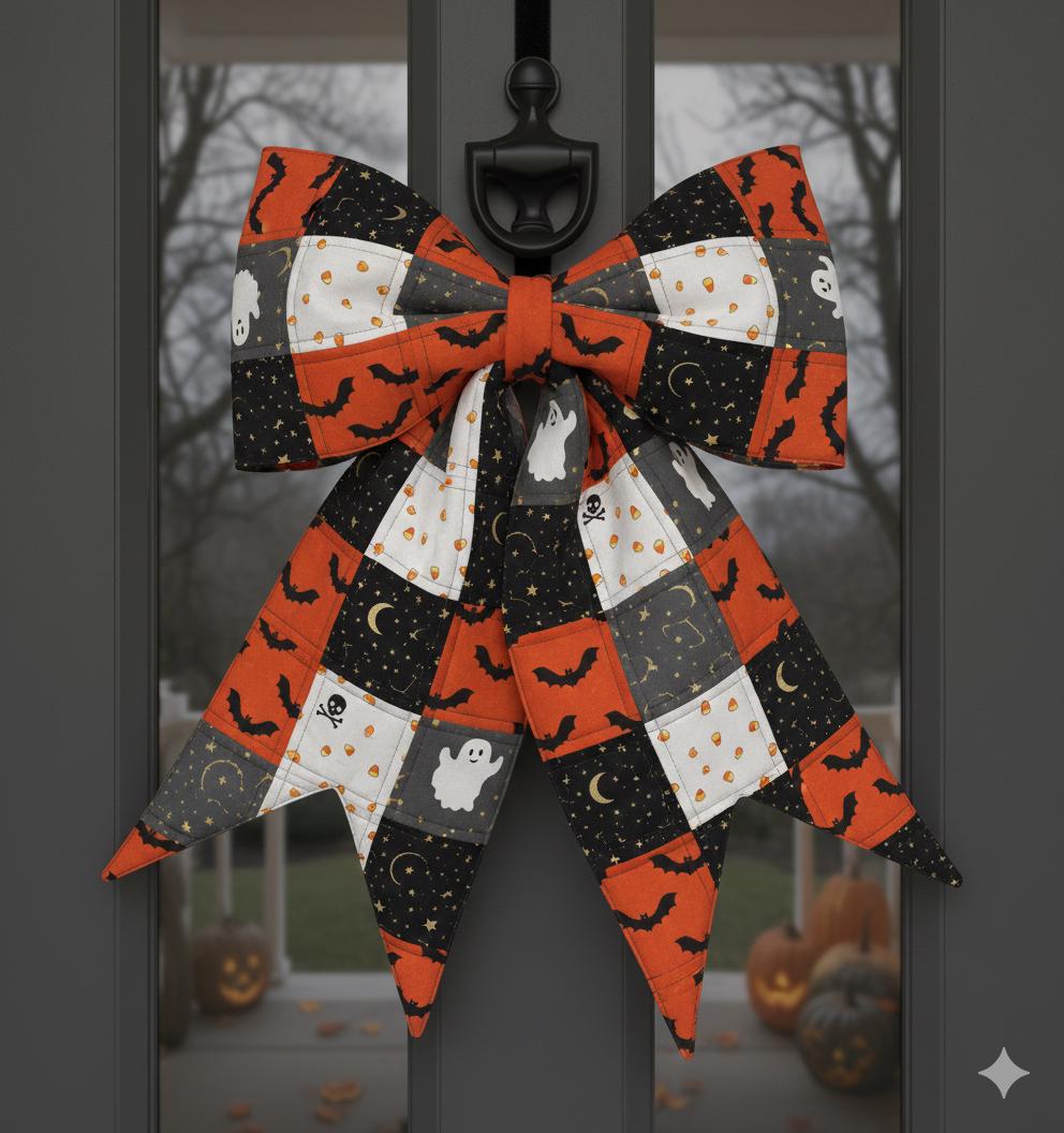 Giant Patchwork Quilted Bow Sewing Pattern PDF | Oversized Door Decor ...