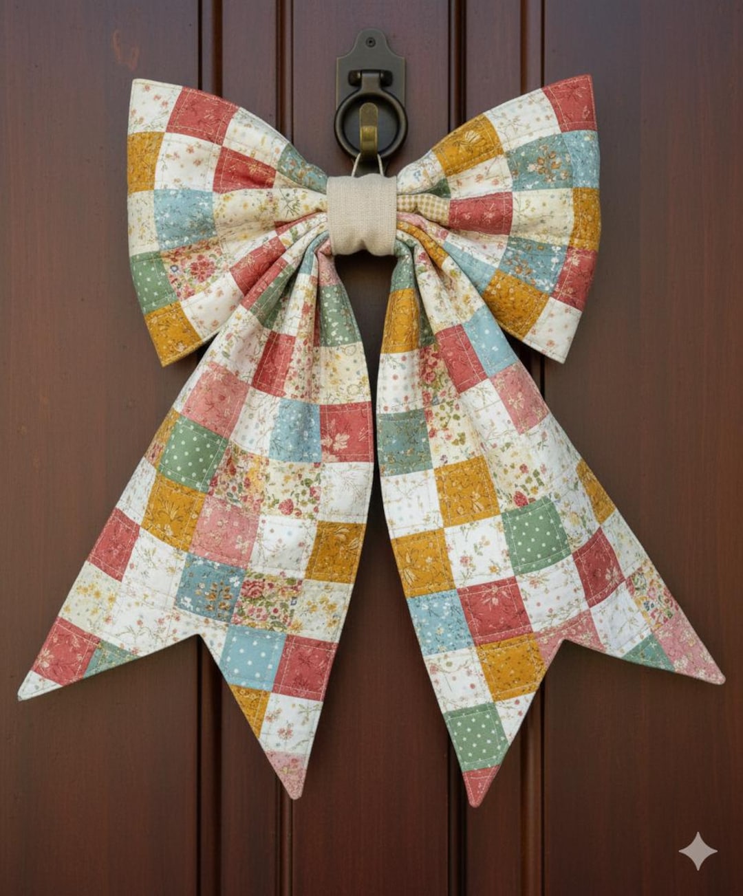 Giant Patchwork Quilted Bow Sewing Pattern PDF | Oversized Door Decor ...