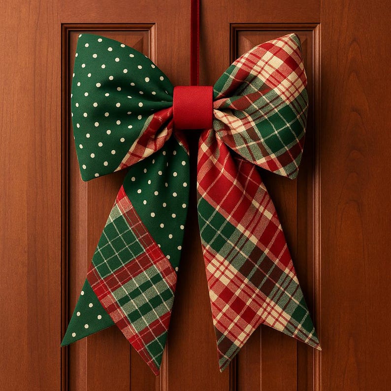Giant Patchwork Quilted Bow Sewing Pattern PDF | Oversized Door Decor ...