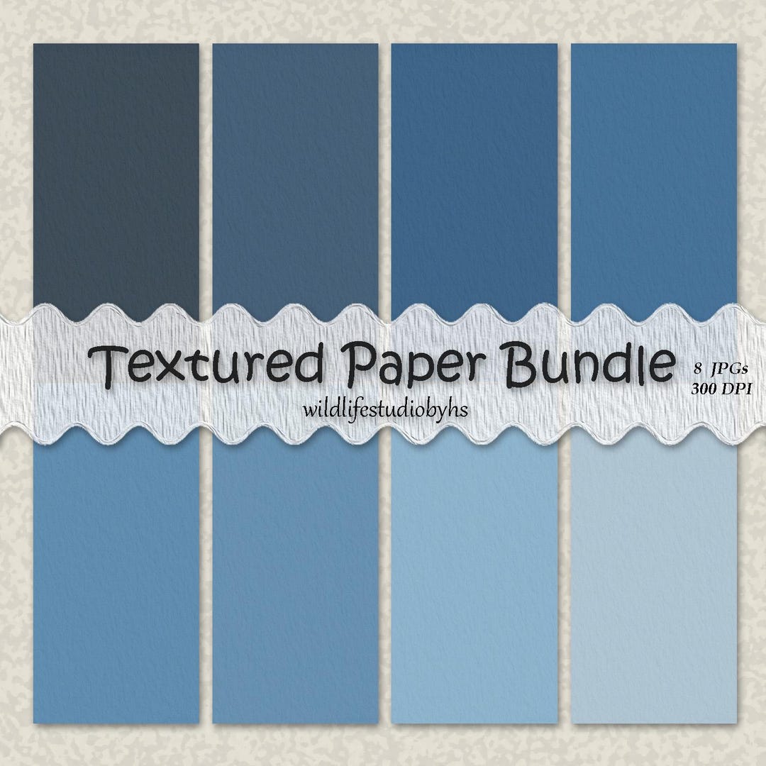 Blue Textured Paper Bundle | 8 Seamless Digital Backgrounds | Ocean ...