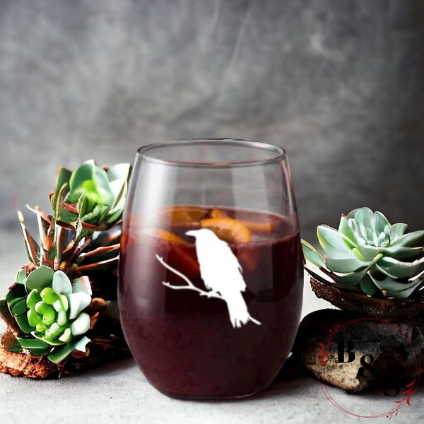 Crow Wine Glass - Etsy