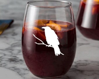 Crow Wine Glass - Etsy