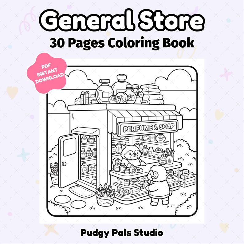 30 Animal General Store Coloring Pages | Kawaii Coloring Set (PDF ...