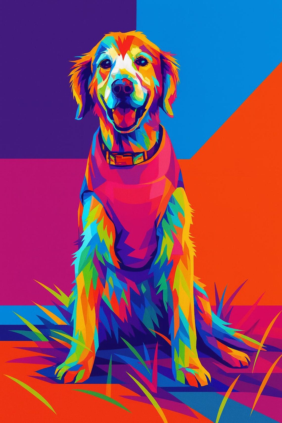 Custom Pop Art Pet Portrait, Personalized Colorful Dog & Cat ...