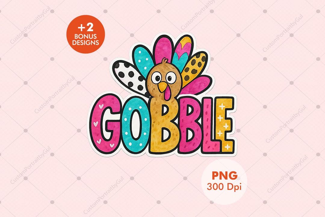 Gobble Turkey PNG | Thanksgiving Turkey Clipart for Cricut and ...