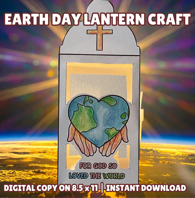 Earth Day Paper Lantern Craft, Earth Day Bible Activity for Kids, Bible ...