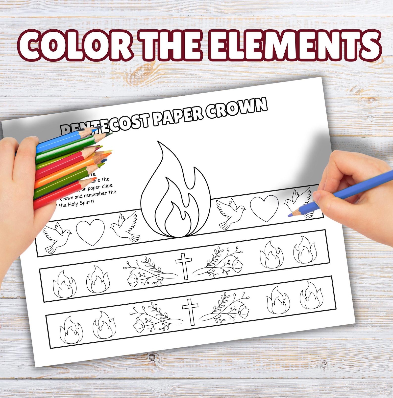 Pentecost Paper Crown, Pentecost Headband Bible Activity for Kids ...