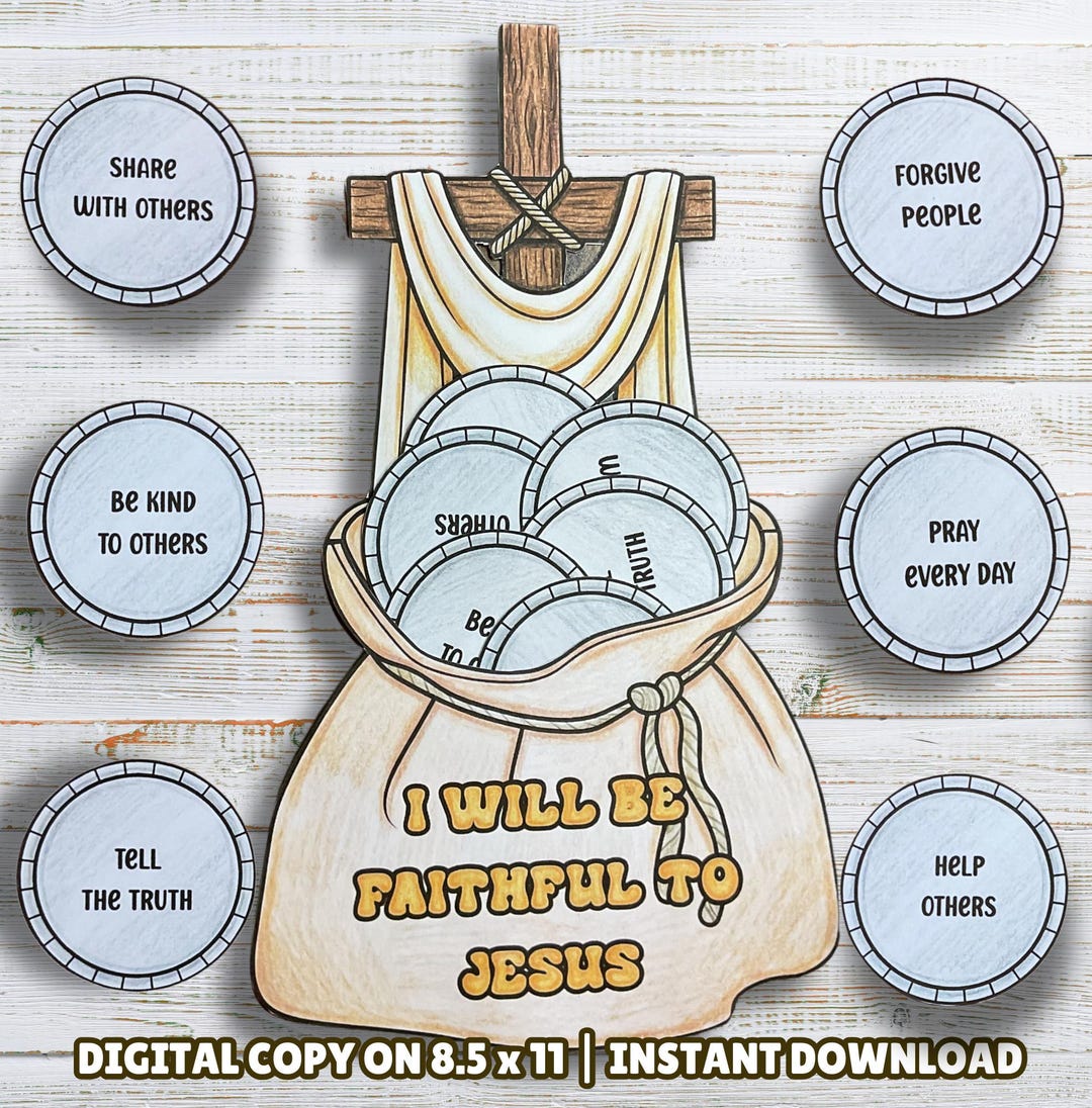 Easter Bible Craft for Kids, Holy Week Coloring Craft Activity, Church ...