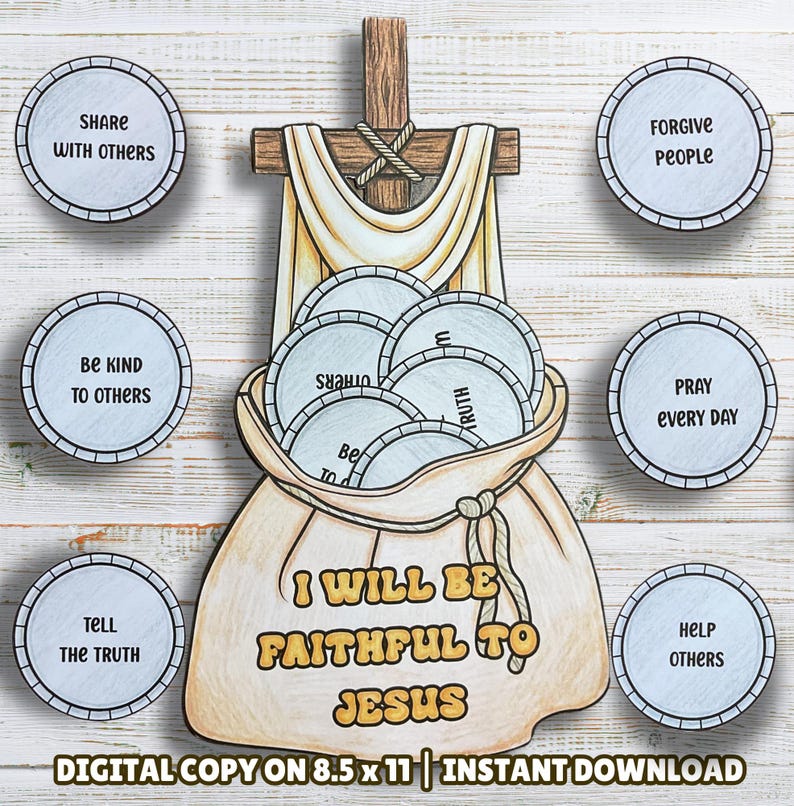 Easter Bible Craft for Kids, Holy Week Coloring Craft Activity, Church ...