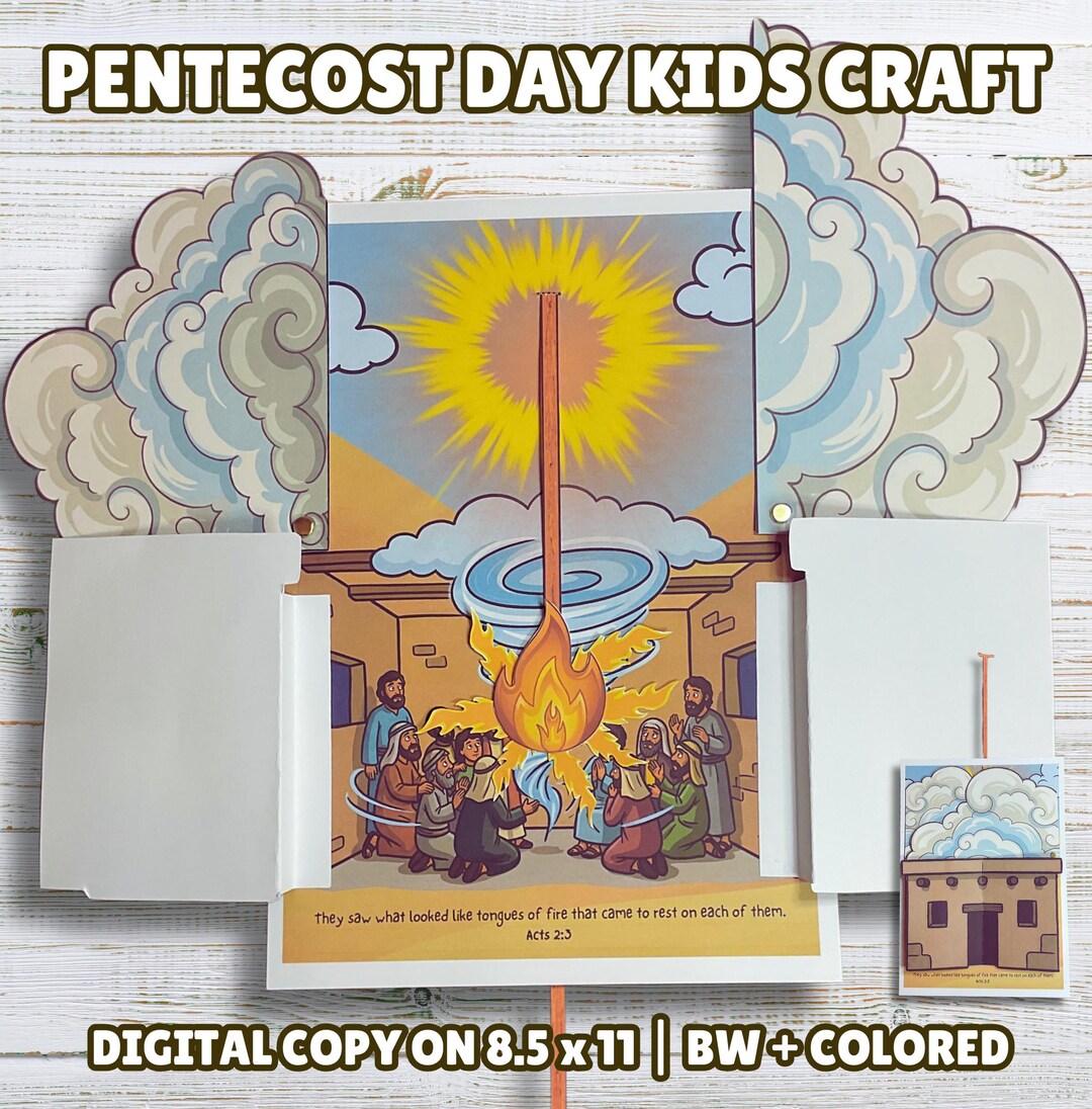 Pentecost Craft for Kids Printable Holy Spirit Bible Story Pentecost ...