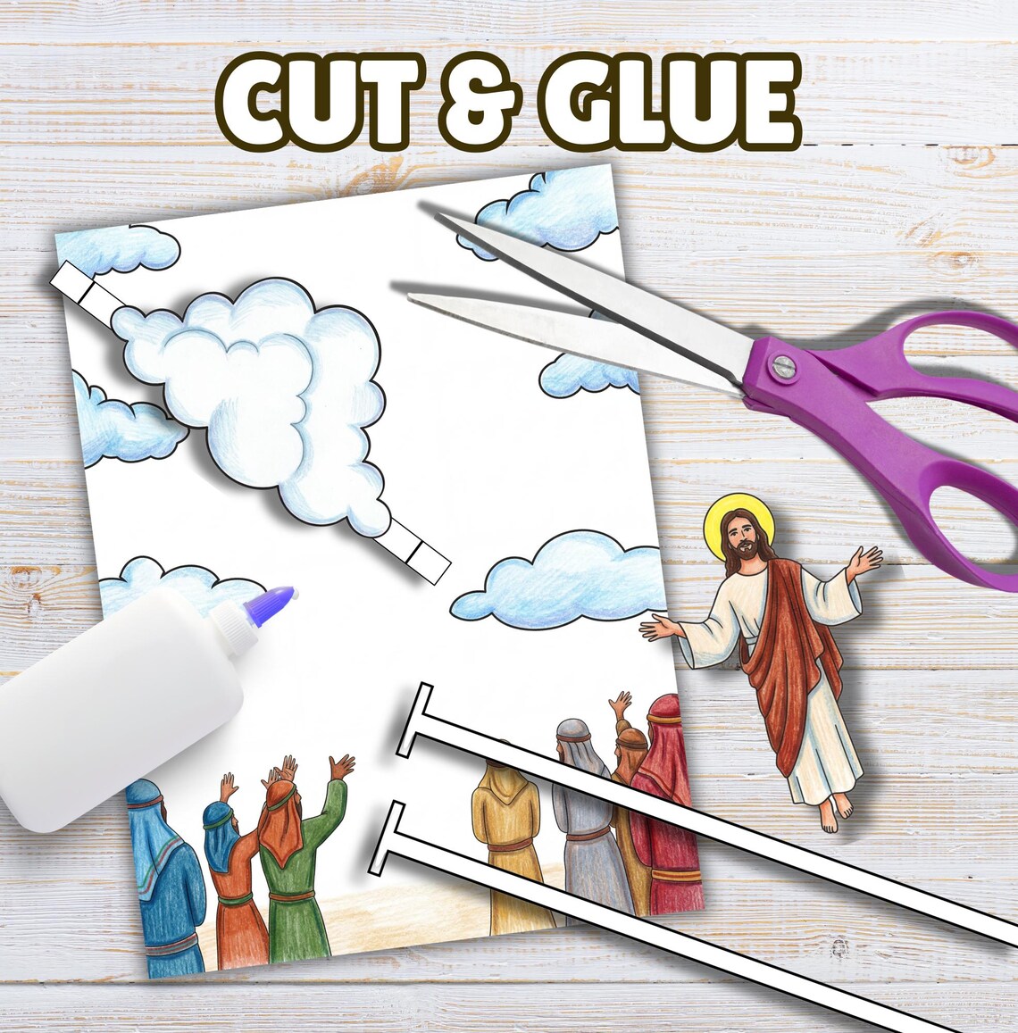 Ascension of Jesus Christ Printable Craft for Kids, Jesus Ascending ...