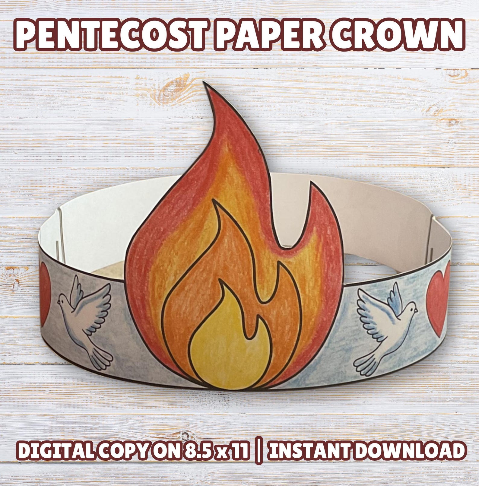 Pentecost Paper Crown, Pentecost Headband Bible Activity for Kids ...