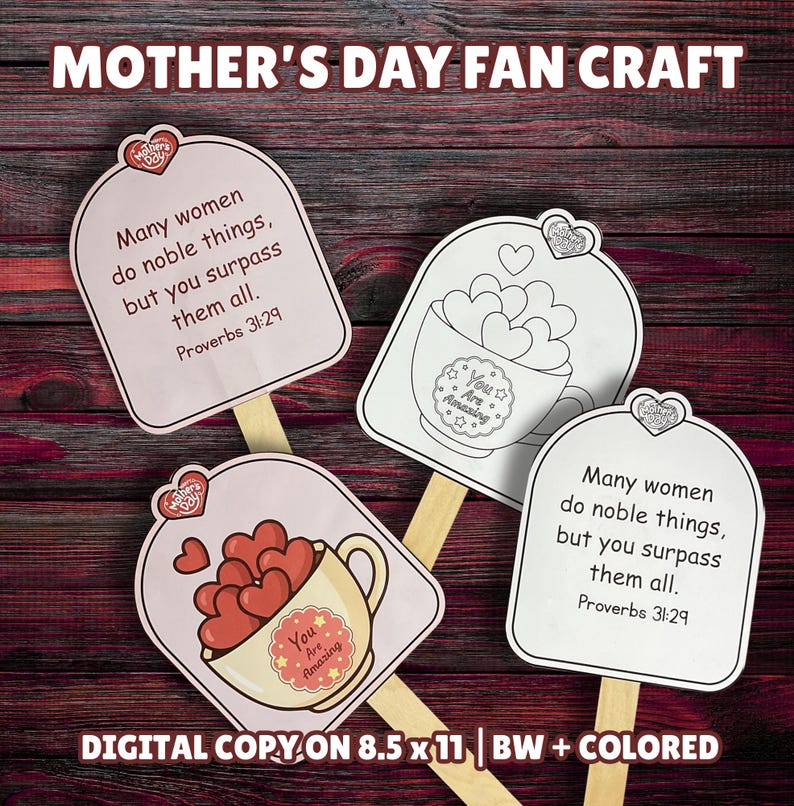 Mother's Day Proverbs 31 Coloring Activity for Kids, Christian Mothers ...