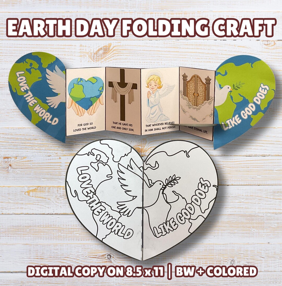 Earth Day Folding Bible Craft for Kids, Earth Day Bible Verse Craft ...