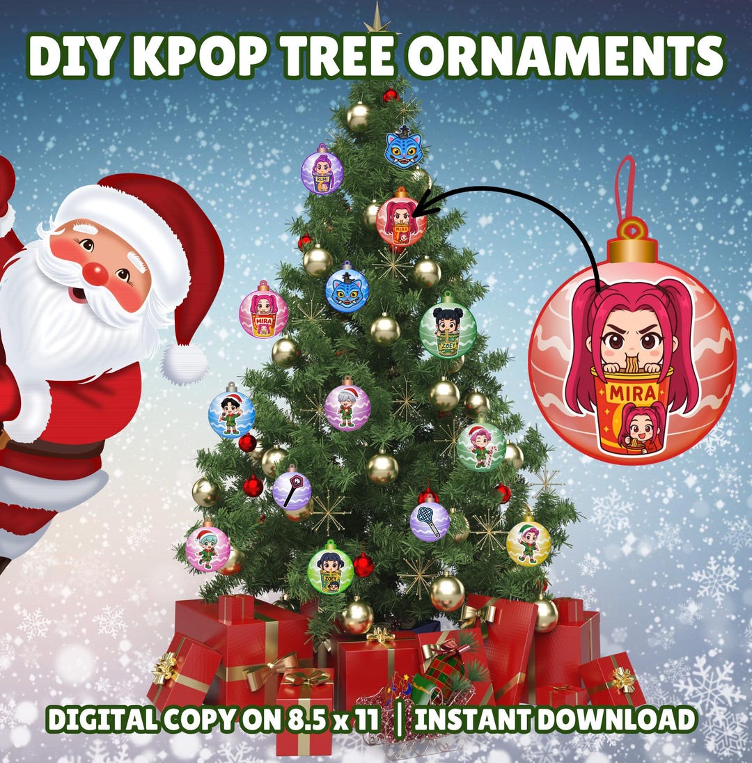 DIY Kpop Hunters Christmas Tree Ornaments, Demon Hunter Printable ...