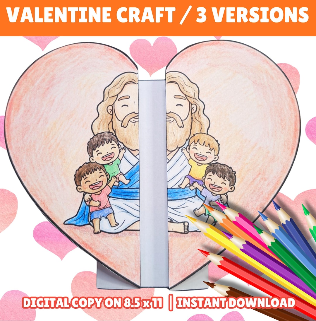 Christian Valentines Day Folding Cards, Sunday School Activity, Vday ...