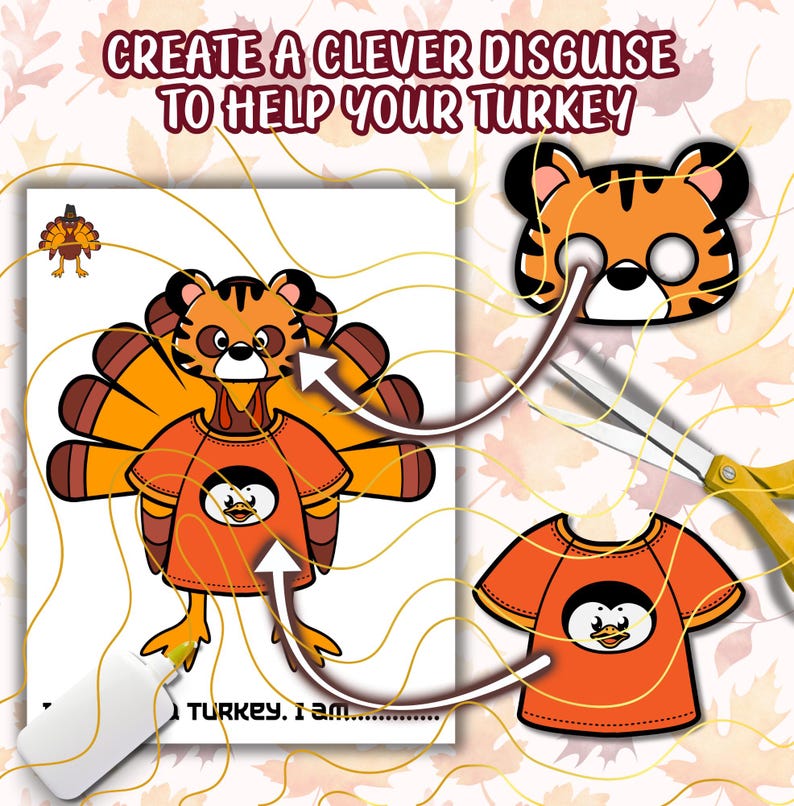Disguise a Turkey Printable Activity, Fun Thanksgiving Kids Craft, DIY ...