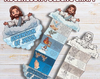 Ascension Day Folding Craft Printable Jesus Ascending Story Kids Sunday ...