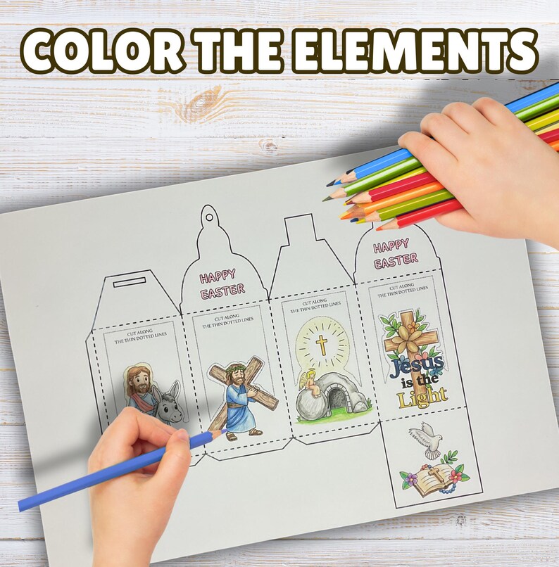 He is Risen Easter Bible Craft for Kids, Paper Lantern Coloring ...