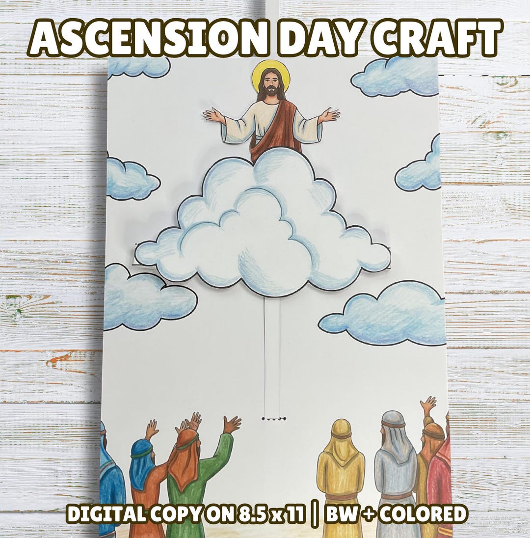 Ascension of Jesus Christ Printable Craft for Kids, Jesus Ascending ...