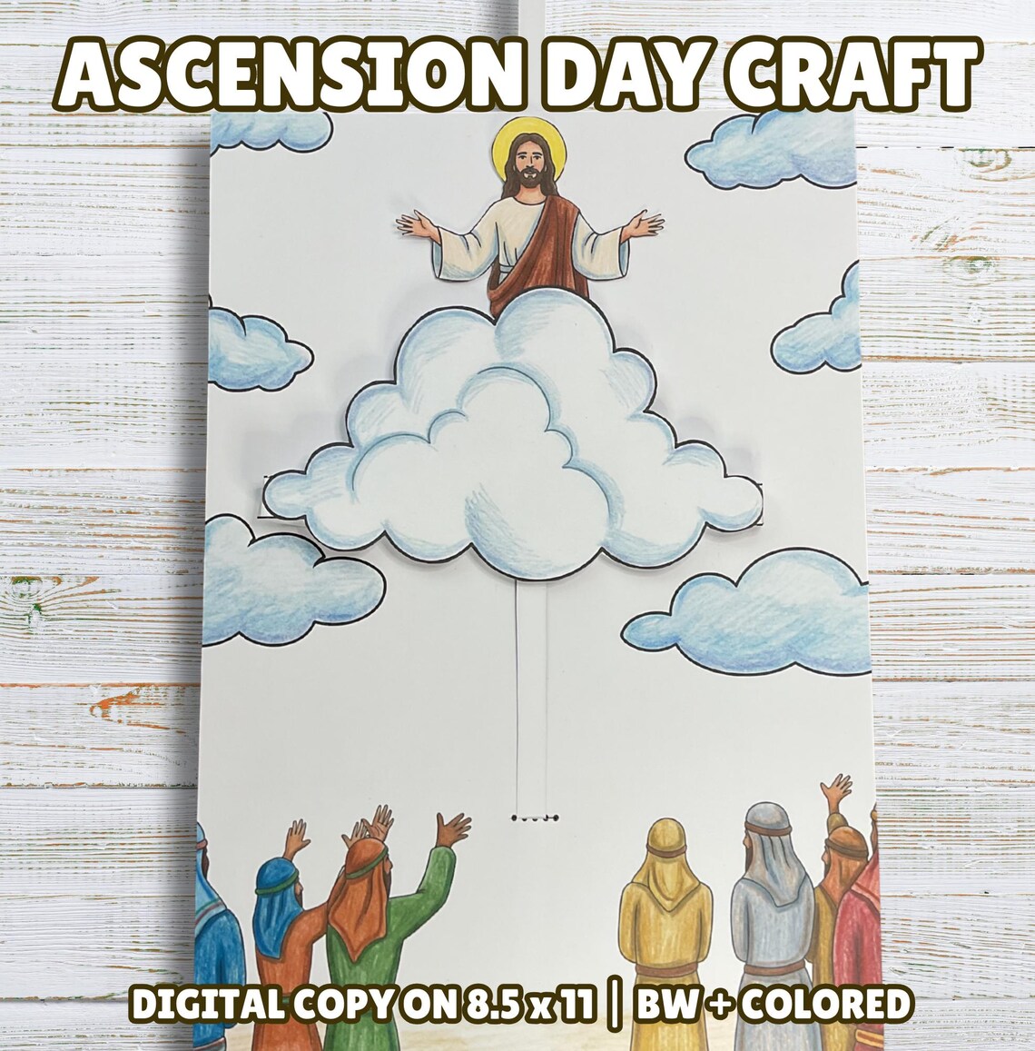 Ascension of Jesus Christ Printable Craft for Kids, Jesus Ascending ...