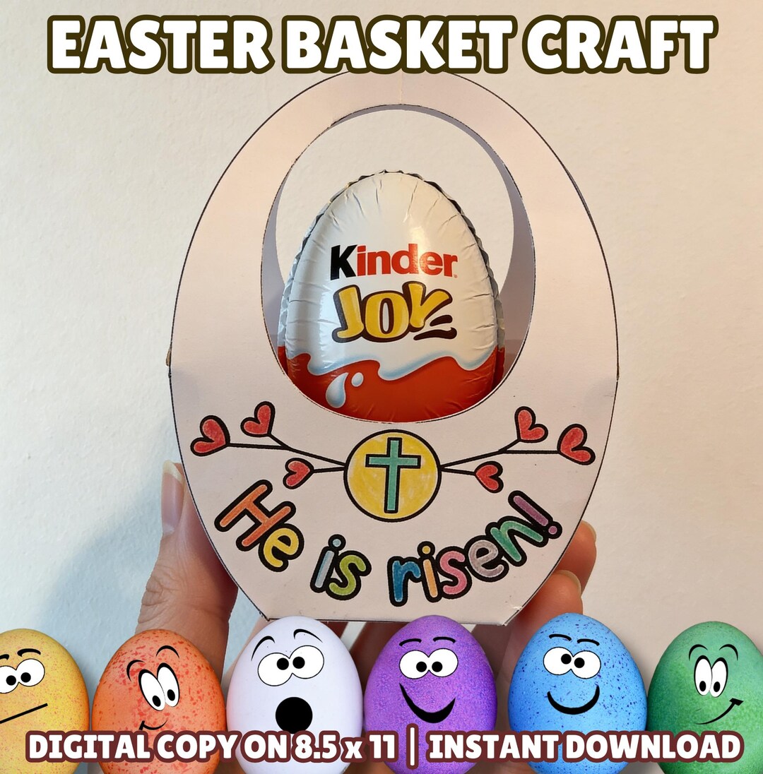 Easter Egg Basket Bible Craft Holy Week Activity for Kids He is Risen ...