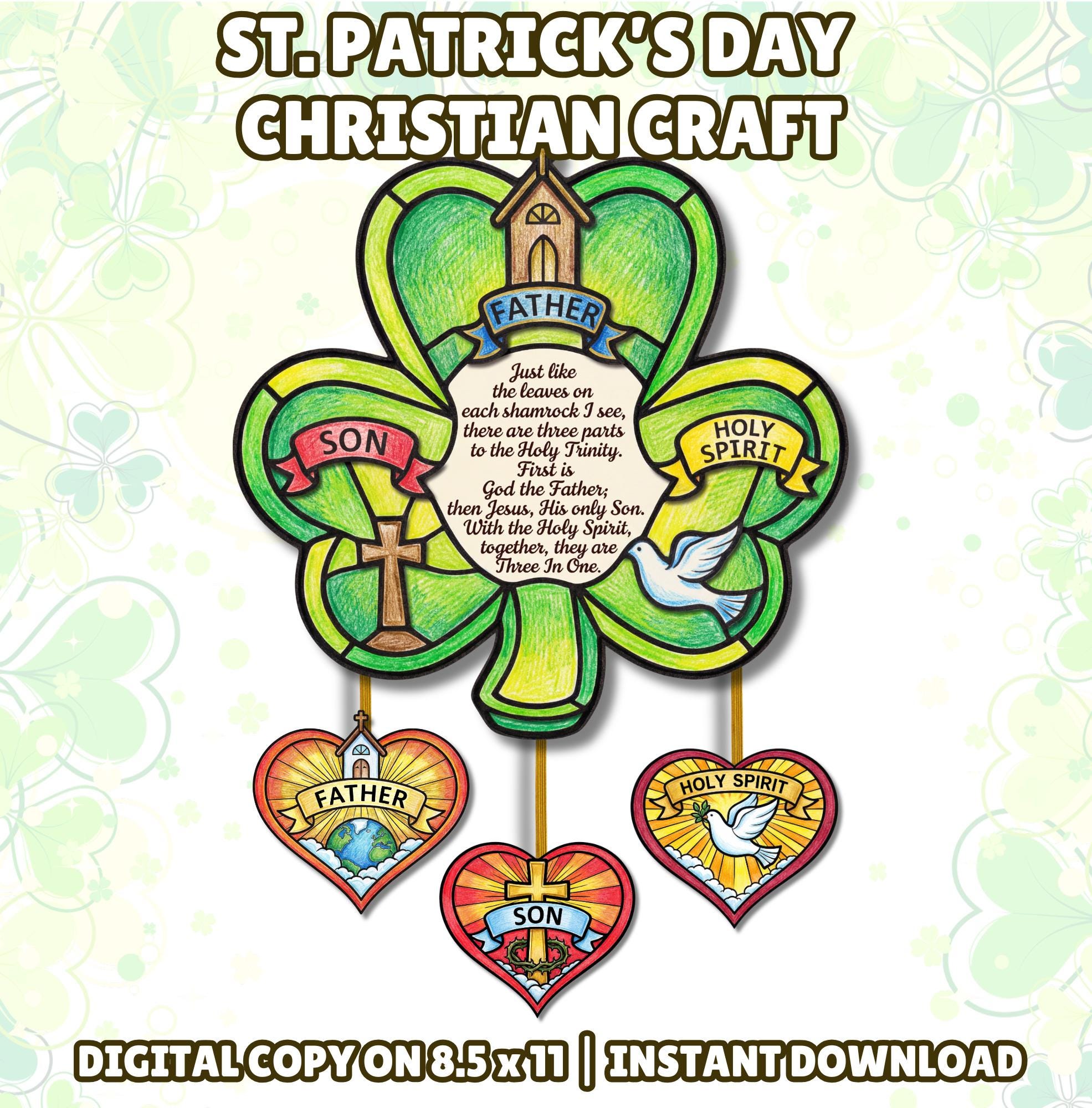 St Patrick's Day Bible Craft, Kids Christian St. Patricks Printable ...