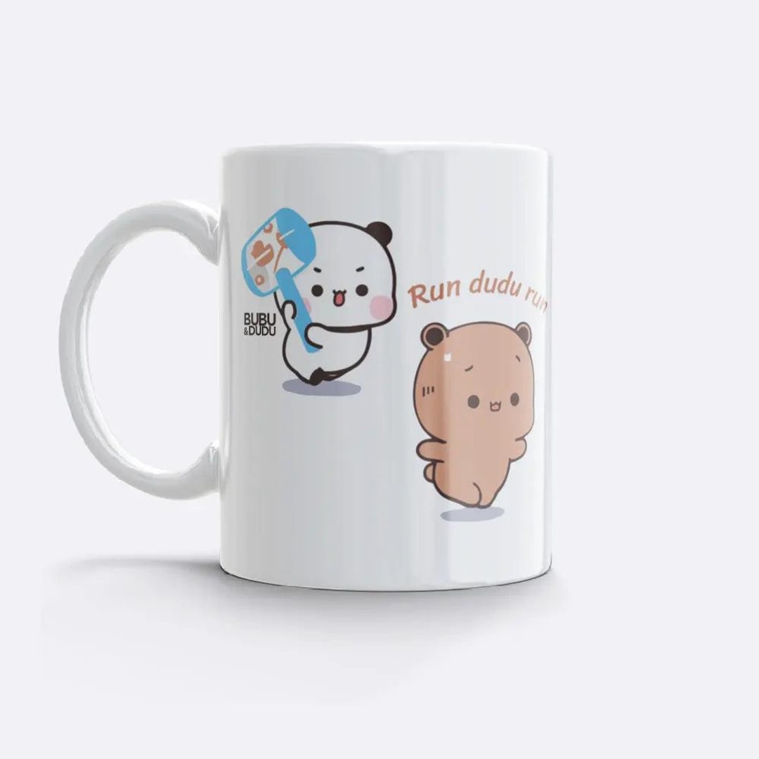 Bubu Dudu Run Coffee Mug | Funny Kawaii Bear Couple Ceramic Cup - Etsy