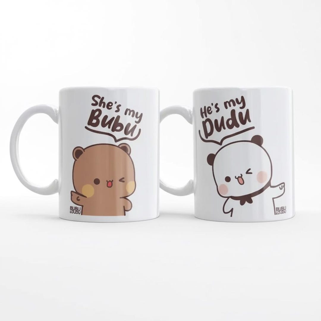 Bubu Dudu Couple Mug Set | Kawaii Bear Matching Coffee Cups - Etsy