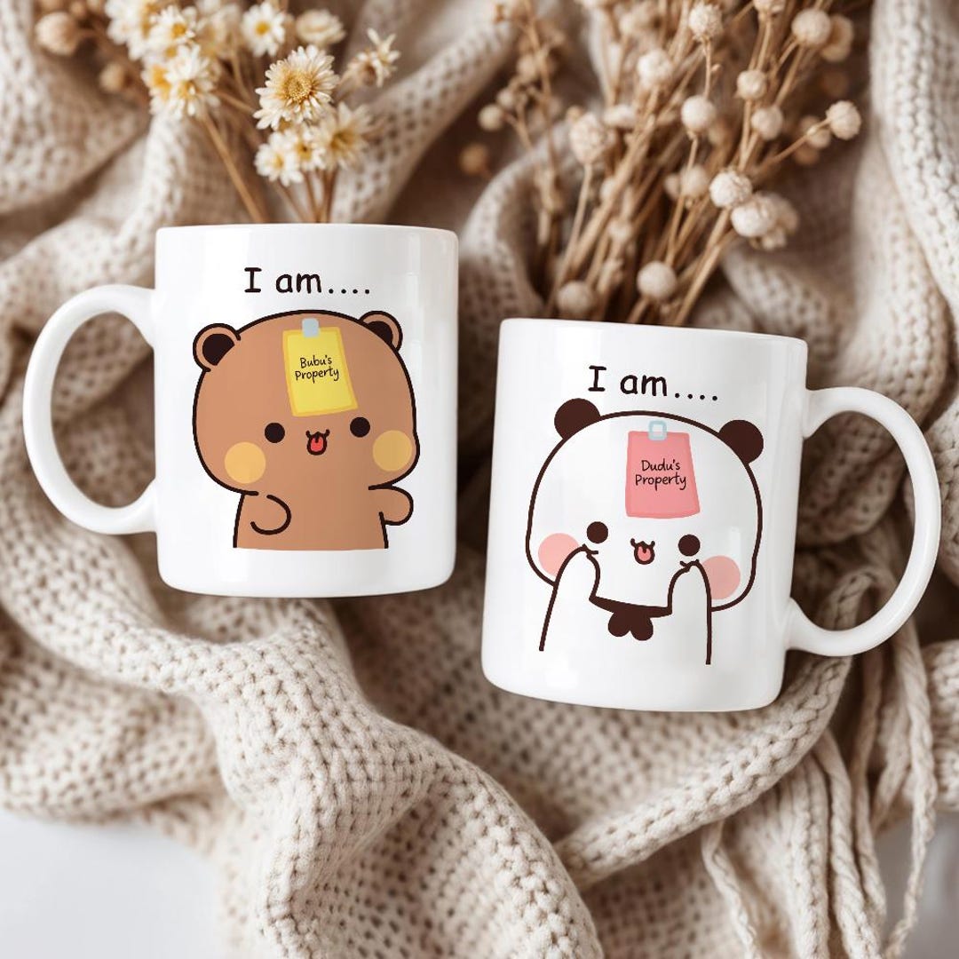 Bubu Dudu Couple Mug Set: Kawaii Bear Matching Coffee Cups - Etsy