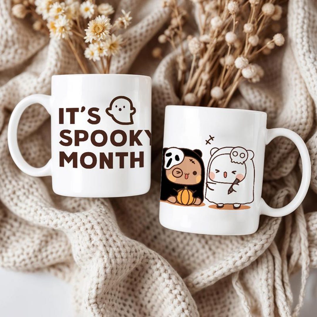 Bubu Dudu Halloween Mug | It’s Spooky Month Cup | Cute Ghost Bear Mug ...
