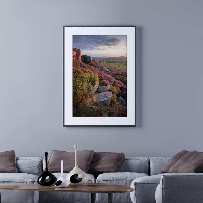 Burbage Edge Millstones Mountain Print – Peak District Landscape ...