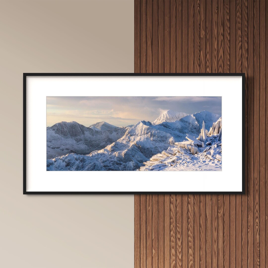 Snowdonia Wall Art – Snowdon and Crib Goch Pano Landscape Photography ...