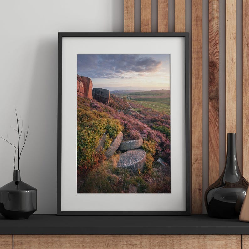 Burbage Edge Millstones Mountain Print – Peak District Landscape ...