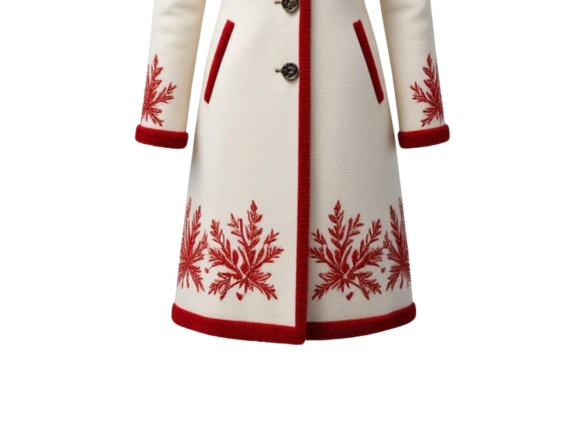 Victorian White Christmas Long Coat | Gothic Winter Long Jacket | White ...