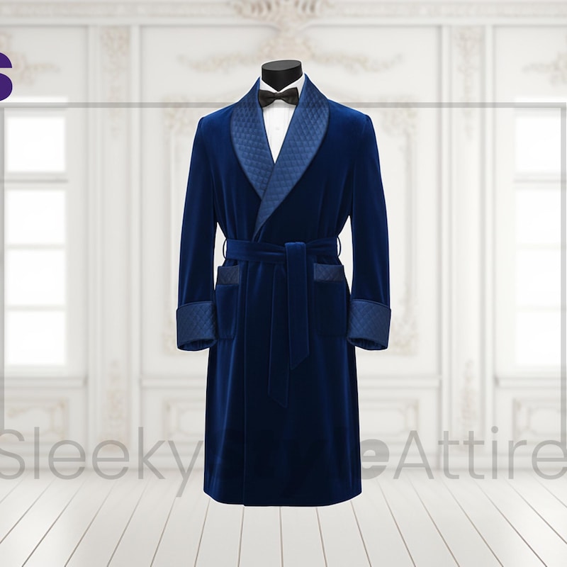 Long Velvet Blue Coat - Etsy