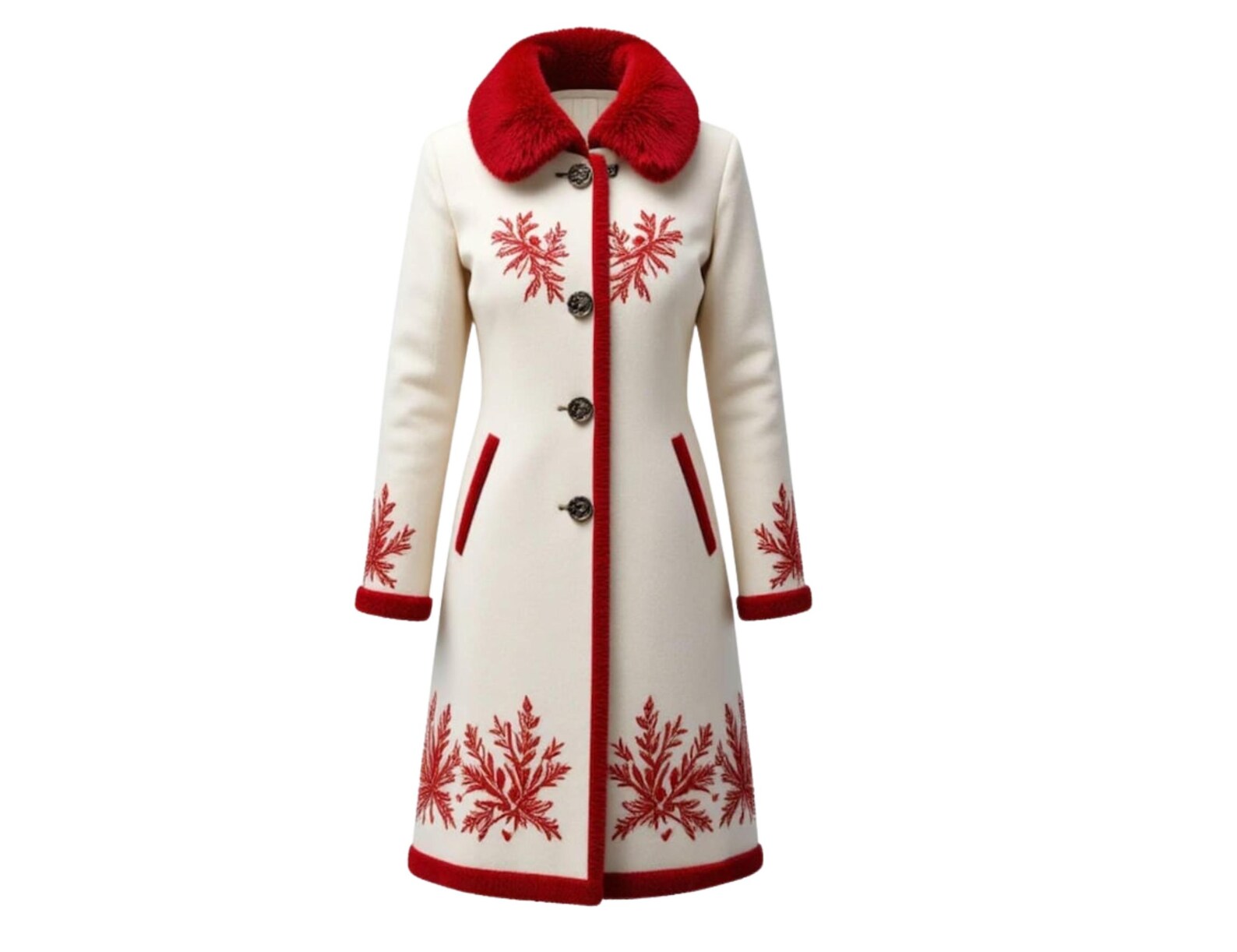 Victorian White Christmas Long Coat | Gothic Winter Long Jacket | White ...